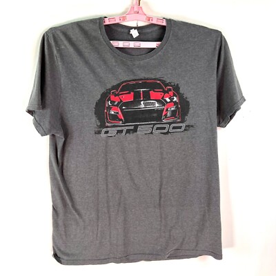 Ford Mustang GT 500 T Shirt Adult Size XL Gray 2 Sided Graphic T Shirt ...