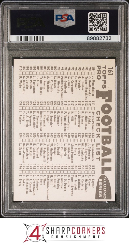 1959 TOPPS #161 CLEVELAND BROWNS CHECKLIST BACK PSA 8 F4106843-732 | eBay