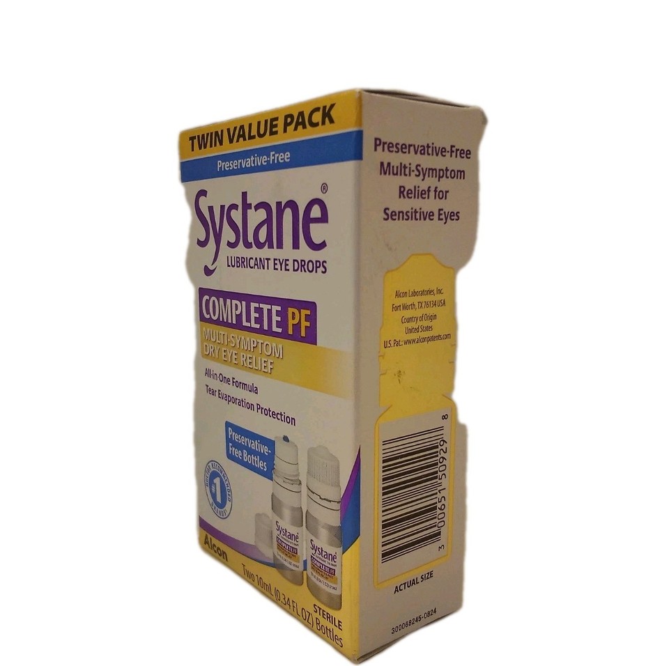 Systane Complete PF Eye Drops Twin Pack 10ml Preservative Free Exp 2006 ...
