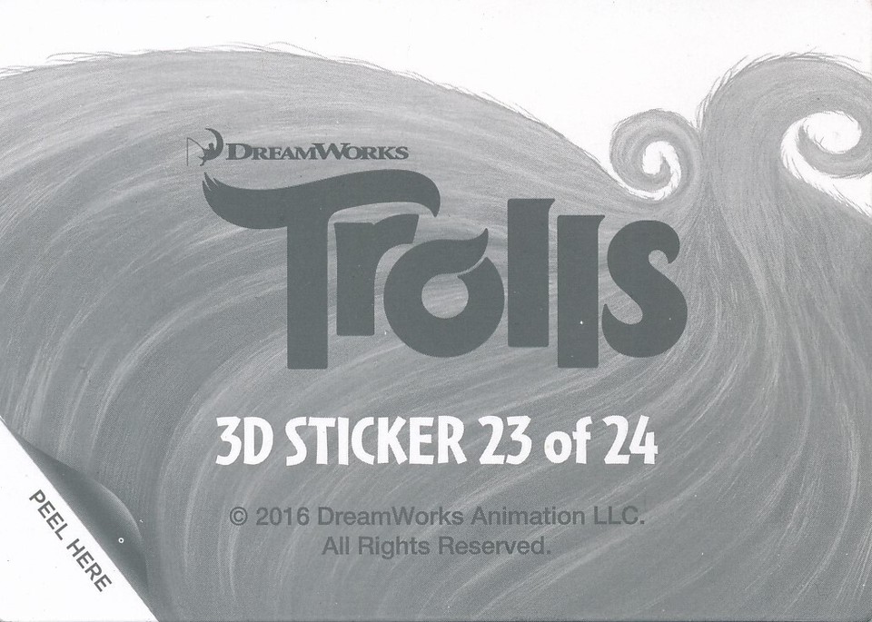 2016 Trolls 3D Lenticular Sticker Card Chef #23 A2071 | eBay