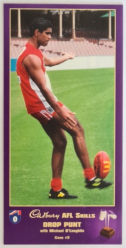1997 CADBURY AFL SKILLS CARD – CARD #2 DROP PUNT – MICHAEL O’LOUGHLIN ...