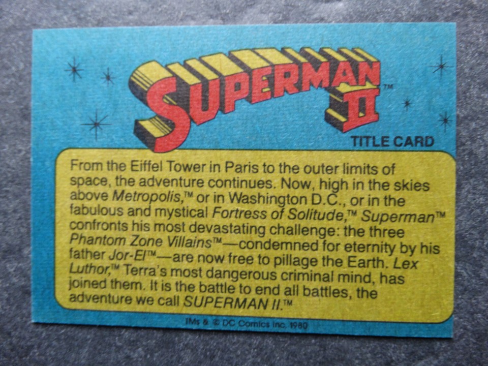 1980 Topps Superman II 2 Movie Trading Card Complete Your Set U You ...
