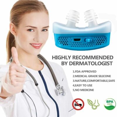 Mens Womens Anti Snoring Device Sleeping Aid Apnea Nose Machine Tool ...