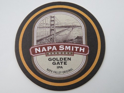 Beer Brewery Coaster ~ NAPA SMITH brewery Golden Gate IPA ~ CALIFORNIA ...