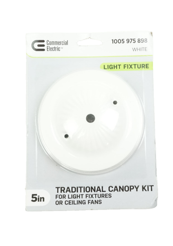 Commercial Electric 5" White Traditional Canopy Kit for Ceiling Light ...