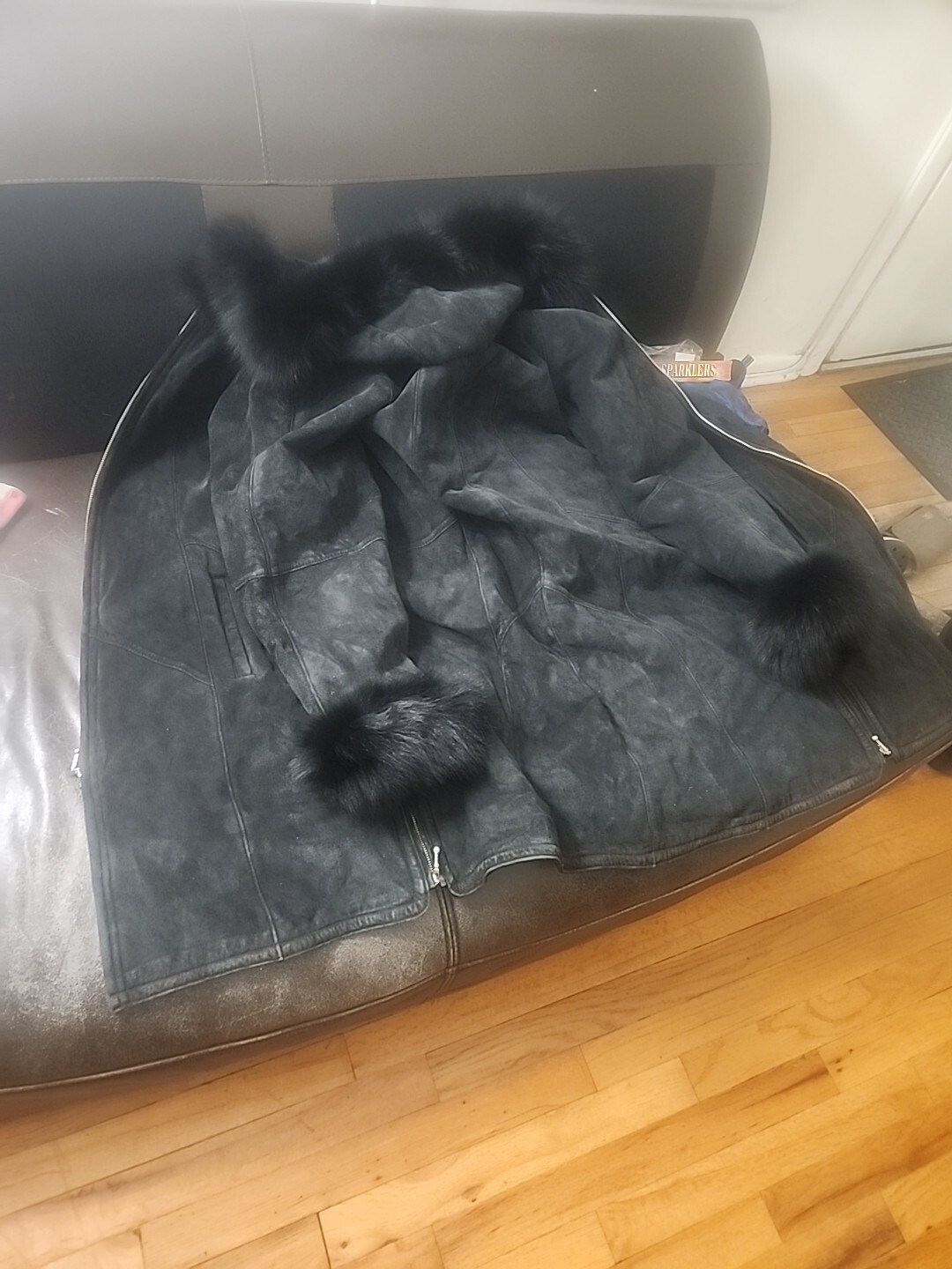 MARCIA COLLECTION ITALIAN MADE COW SKIN LEATHER JACKET/COAT WITH FUR ...