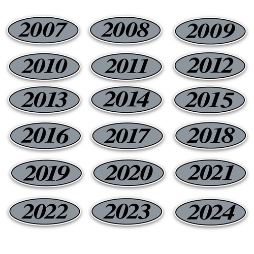 EZ Car Dealer Oval Model Year Stickers Windshield Stickers 4 Digit ...
