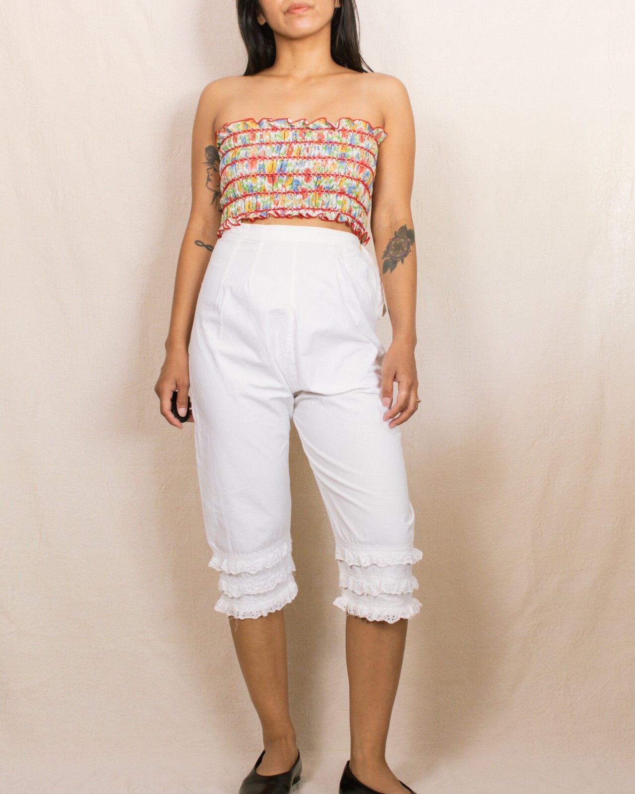 Vintage Edwardian Antique 1900s White Eyelet Ruffle B… - Gem