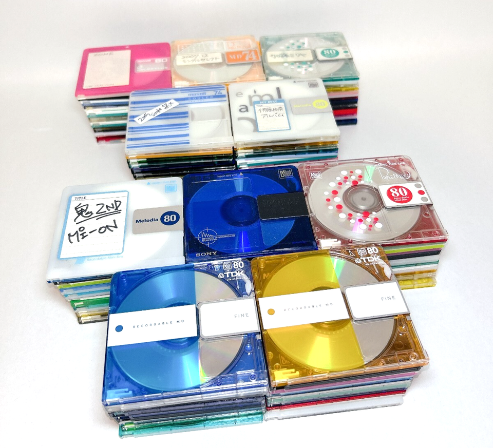 MiniDiscs Pre Recorded Lot of 100 Mixed Brands 74min 80min Audio No ...