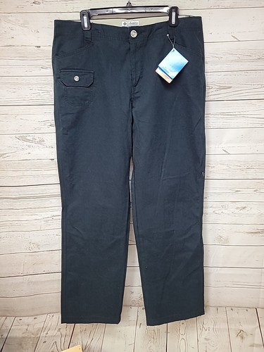 NWT Columbia Women's 14 Black Tryson Creek Pants Omnishade Straight Leg ...