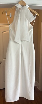 LULU’S Women’s Glamorous Promise White Organza Halter Bodycon Midi ...