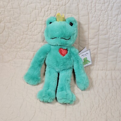 Aurora Murphy Frog Prince Plush Green Gold Crown 12" Long 8" Sitting ...