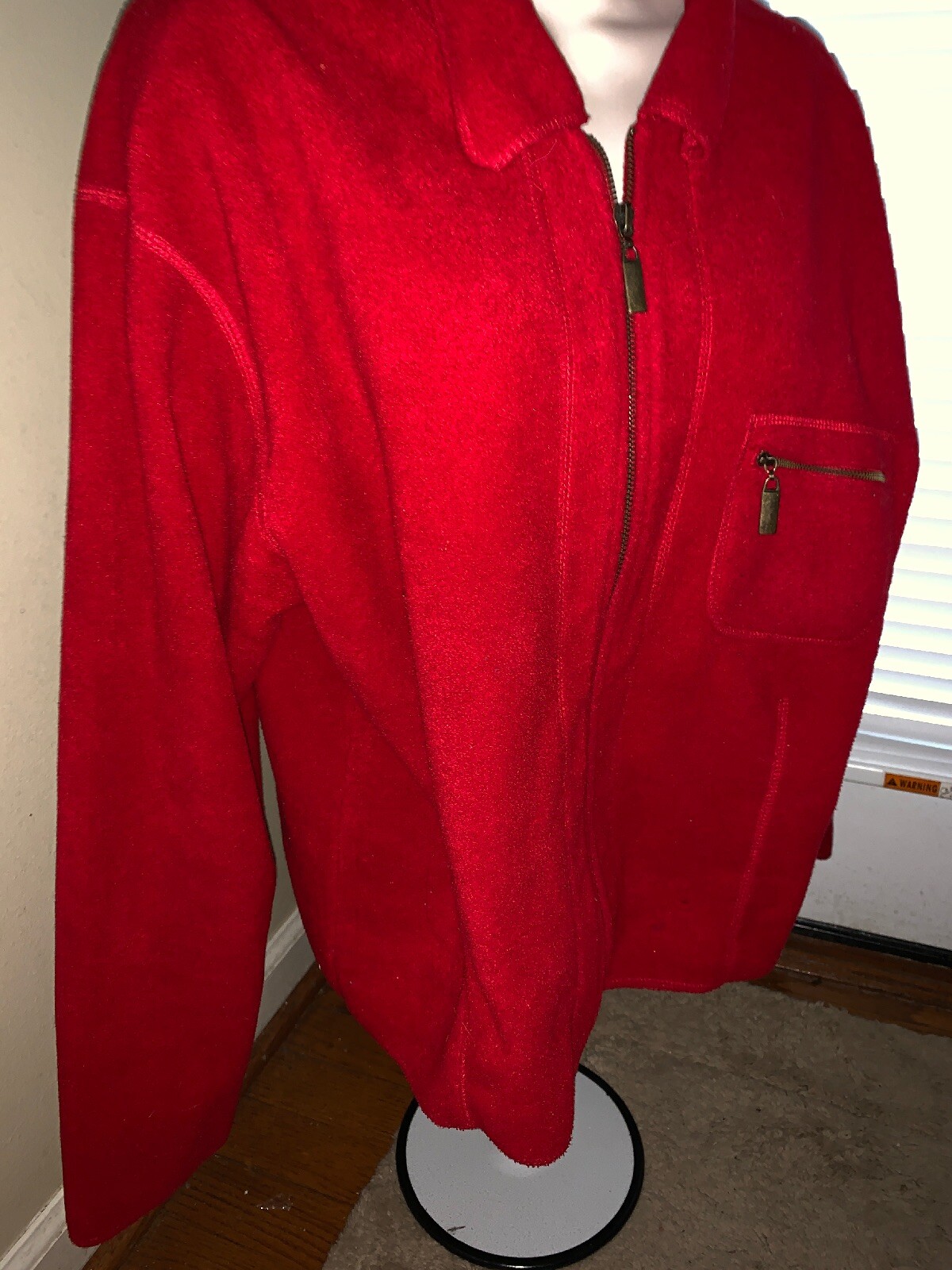 The Barrage Co 4 Mossimo Fleece CHERRY BRIGHT RED Jacket Coat Women Sz ...