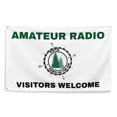 Large Horizontal White Parks on the Air Flag - POTA - Amateur Radio 34. ...