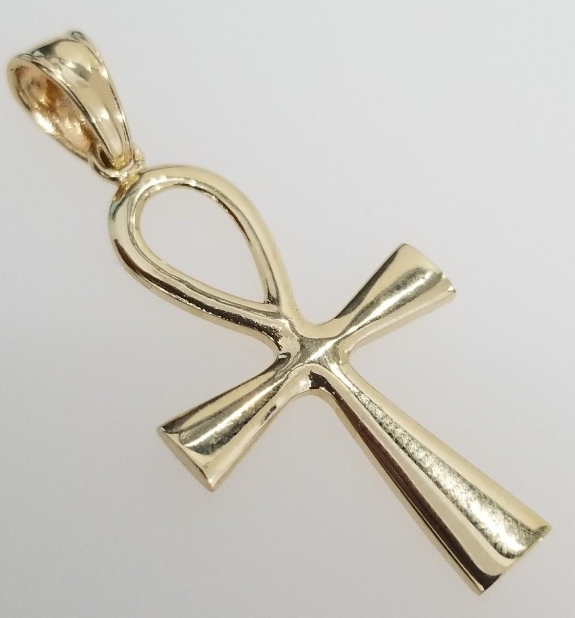 SMALL 14k Yellow Gold Religious Vintage Plain Ankh Ank God Cross ...