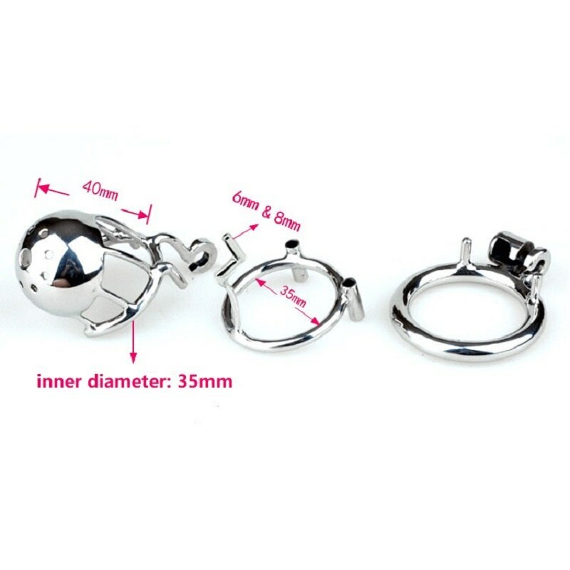 Stainless Steel Male Chastity Cage Piercing Hook Locking Belt Ring ...