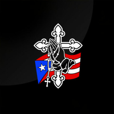 Puerto Rico Catholic Praying Hands Rosary Beads 7"(h) Die Cut Car Decal ...