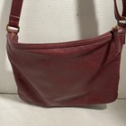 Fossil Red/Burgundy Purse Cross Body Pebble Leather Metal Zippers ...
