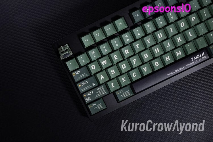 GUNDAM Zaku Keycaps 140 Keys PBT OEM for Cherry Mechanical KEYBOARD ...
