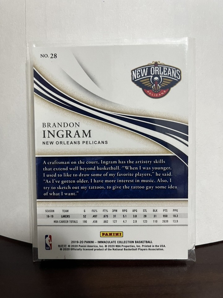 2019-20 Panini Immaculate Collection - Red #28 Brandon Ingram /49 COLOR ...