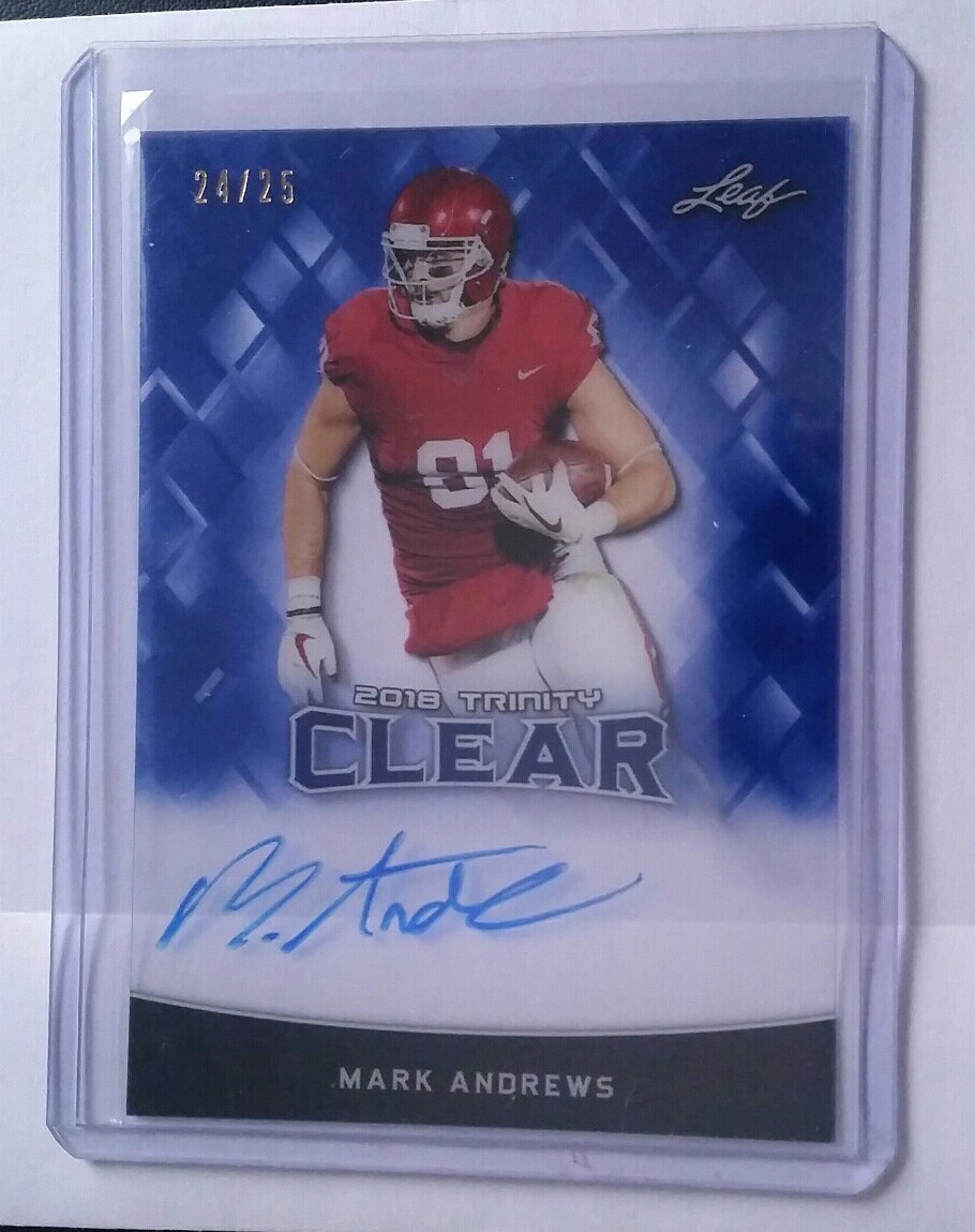 #24/25 Mark Andrews Rookie Auto 2018 Leaf Trinity Oklahoma Ravens ...