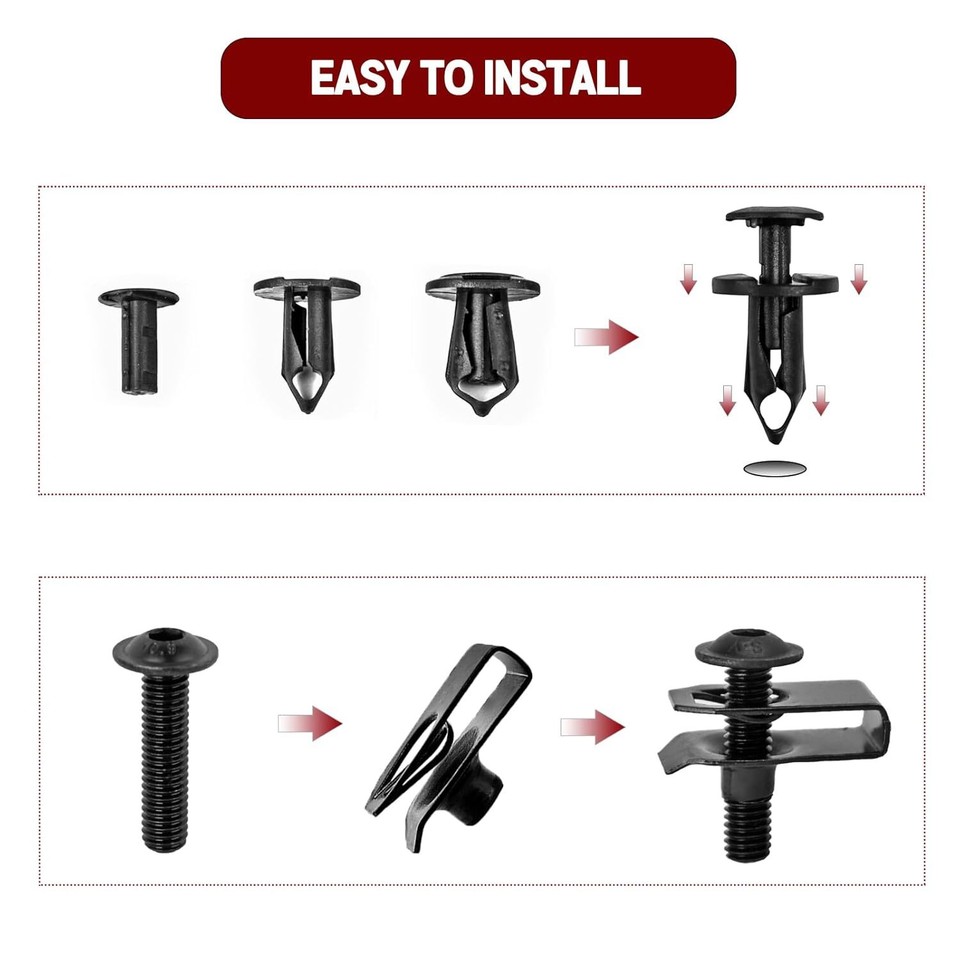 30pcs Body Panel Torx Screws, U-Type Flat Nuts & Fastener Rivets for ...