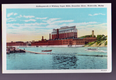 WATERVILLE MAINE ME Waterville Whitney Paper Mills Kennebec River ...
