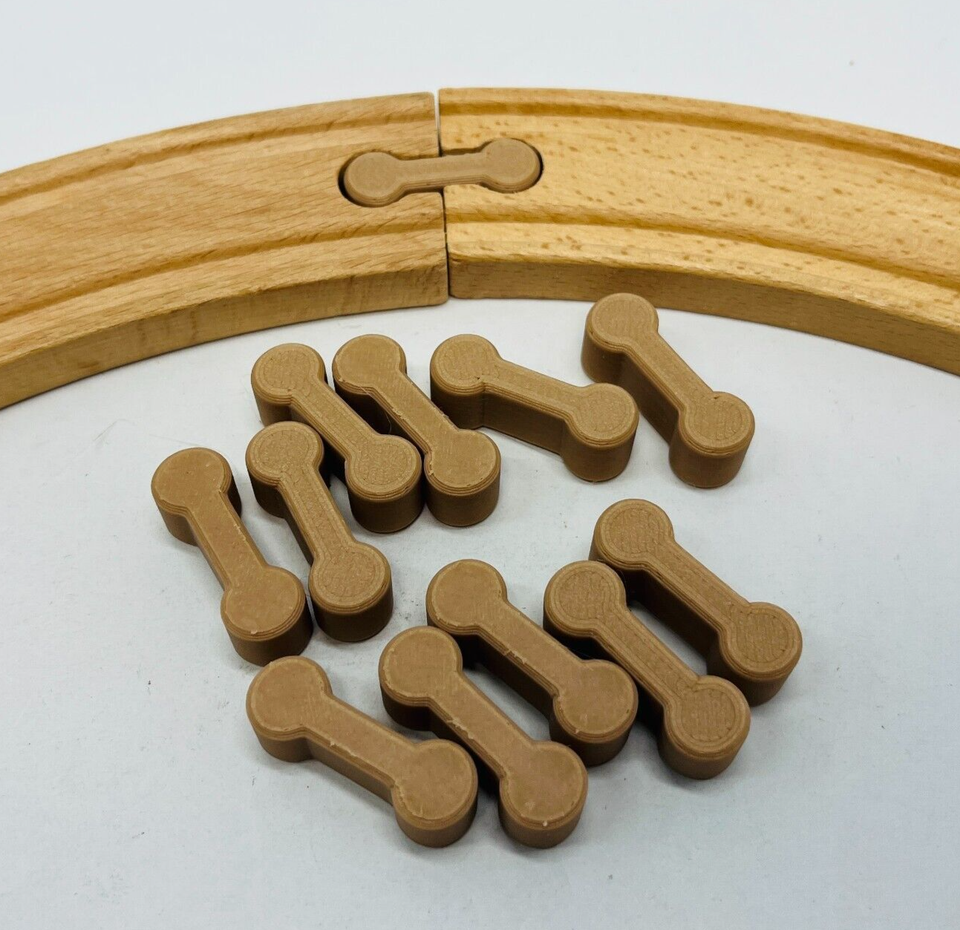 Wooden Train Track Dog Bone Connectors compatible with Thomas Ikea Brio ...