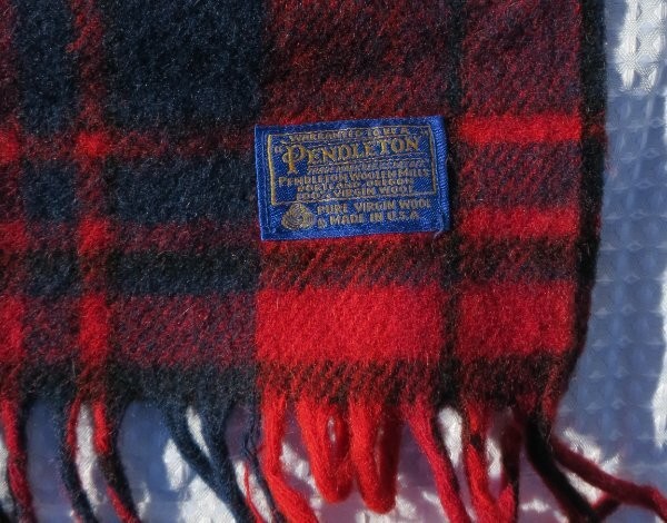 Vintage PENDLETON USA Plaid 100% Pure Virgin Wool Fringe Throw Blanket ...