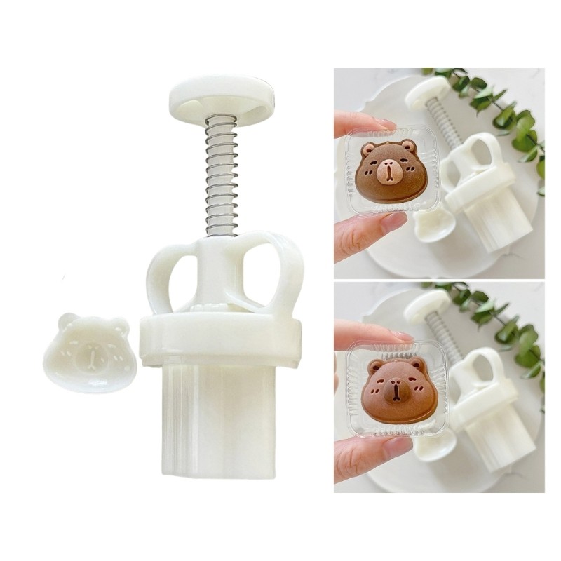 Hand Press Animal Mooncakes Mould with Capybara Designs for DIY Baking ...