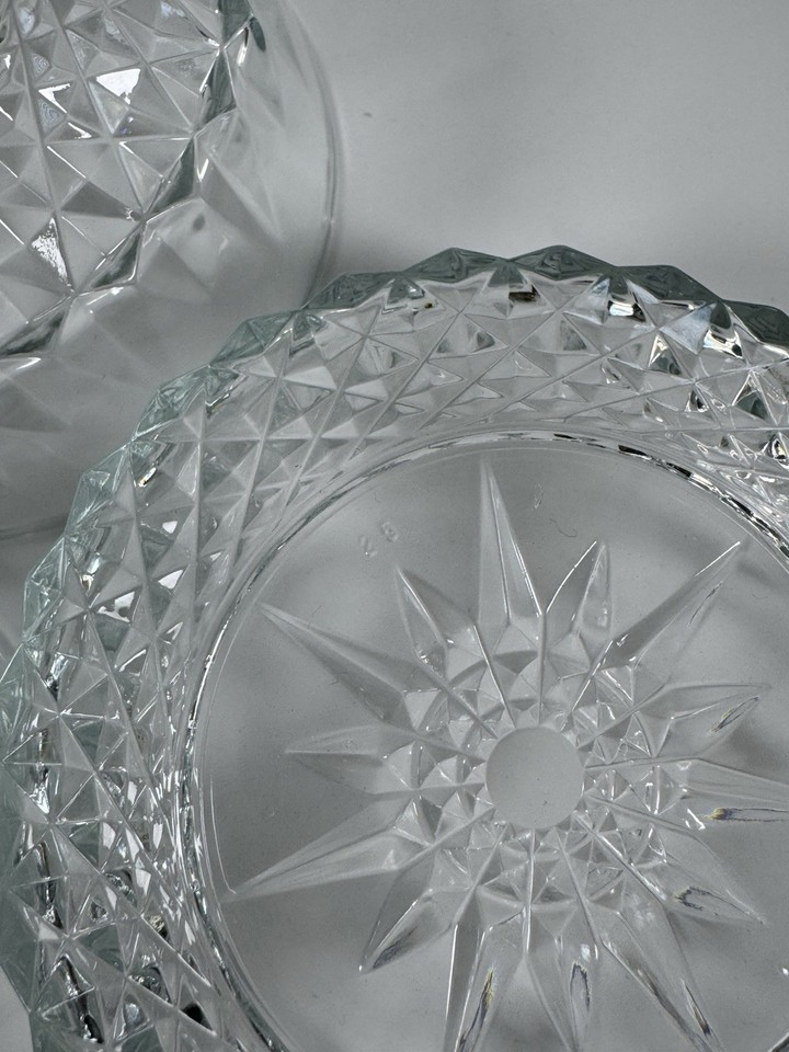 Set Of 5 Vintage Arcoroc France Small Bowl Dessert Fruit Cut Glass ...