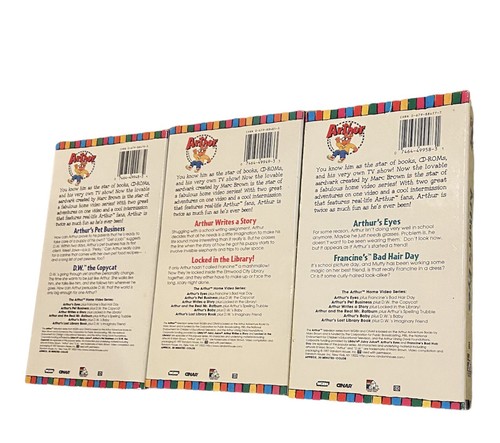 Arthur VHS Lot of 3 - 1997- Arthur’s Eyes, Arthur Writes A Story, Pet ...