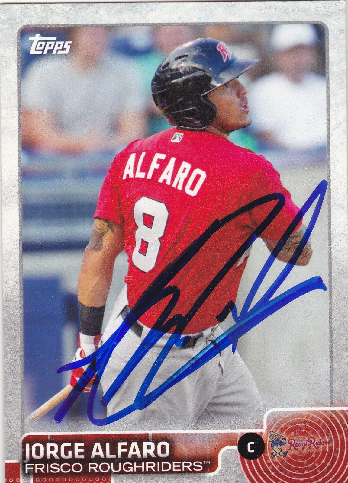JORGE ALFARO FRISCO ROUGHRIDERS SIGNED CARD PHILLIES RED SOX ROCKIES SD ...