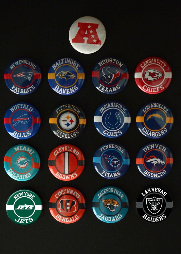 NFL Football Team Buttons All 32 Teams - 1" Pinback Buttons | eBay