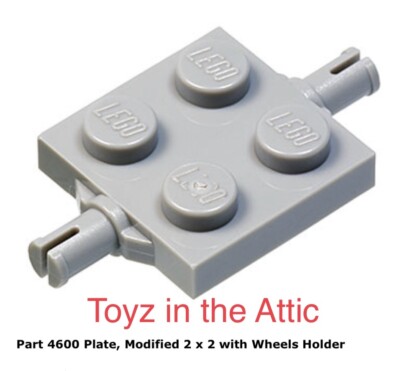 Lego 2x 4600 Light Bluish Gray Plate, Modified 2 x 2 with Pin Hole ...