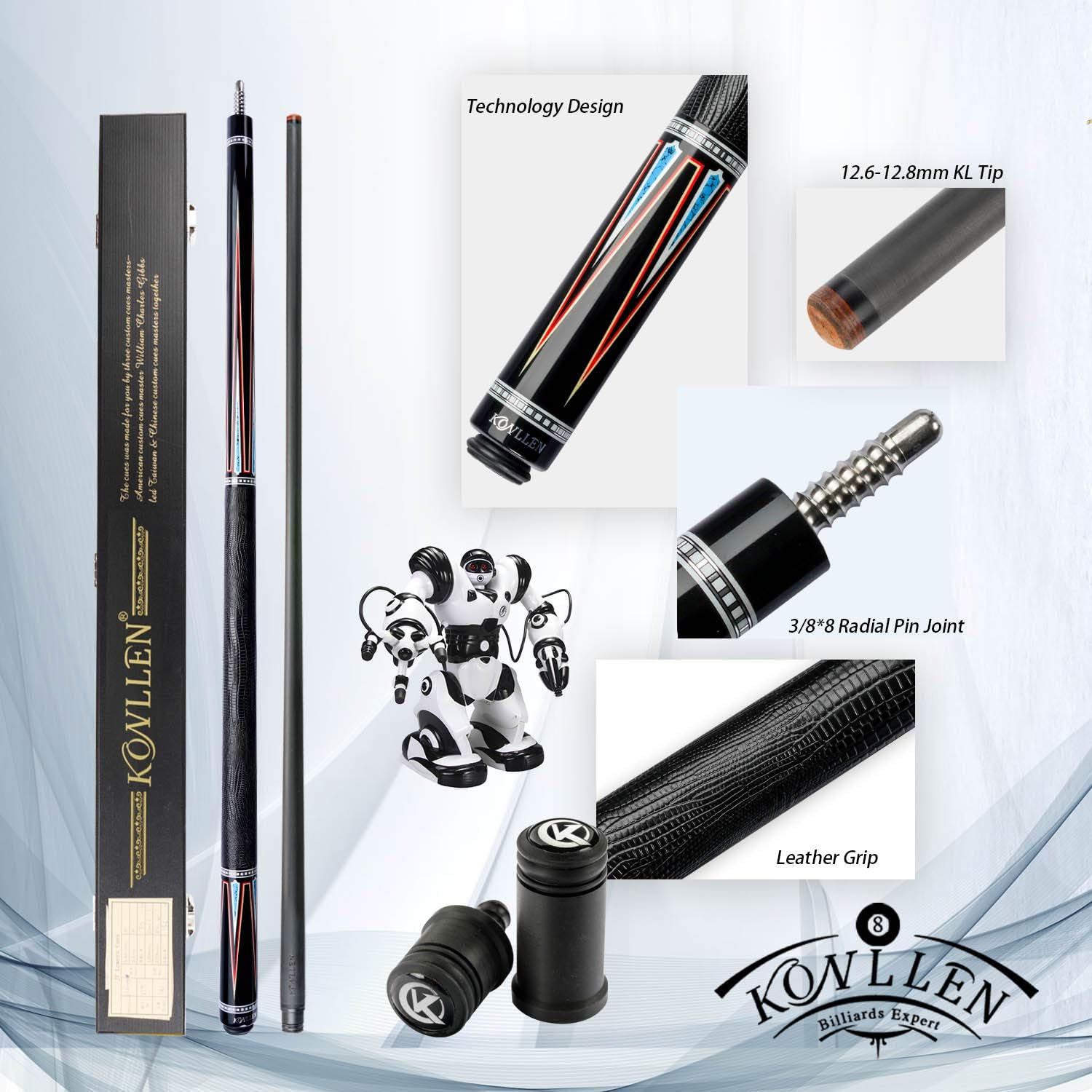 KL-08 Carbon Fiber Pool Cue Stick Professional Billiards Cue ...