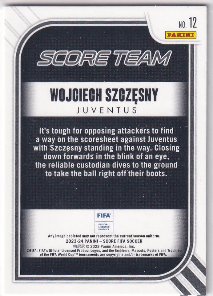Panini FIFA Score 2023-24 Soccer Cards No. 12 Wojciech Szczesny Team | eBay