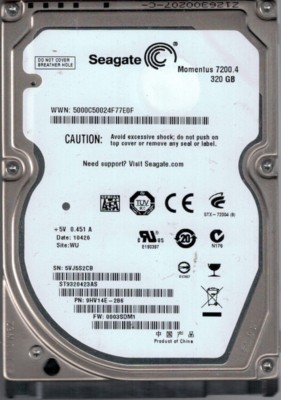 ST9320423AS P/N: 9HV14E-286 F/W: 0003SDM1 WU 5VJ Seagate 320GB | eBay