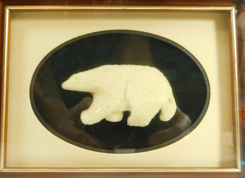 Canadian Native Authentic Caribou Hair Tufting Polar Bear Signed ...