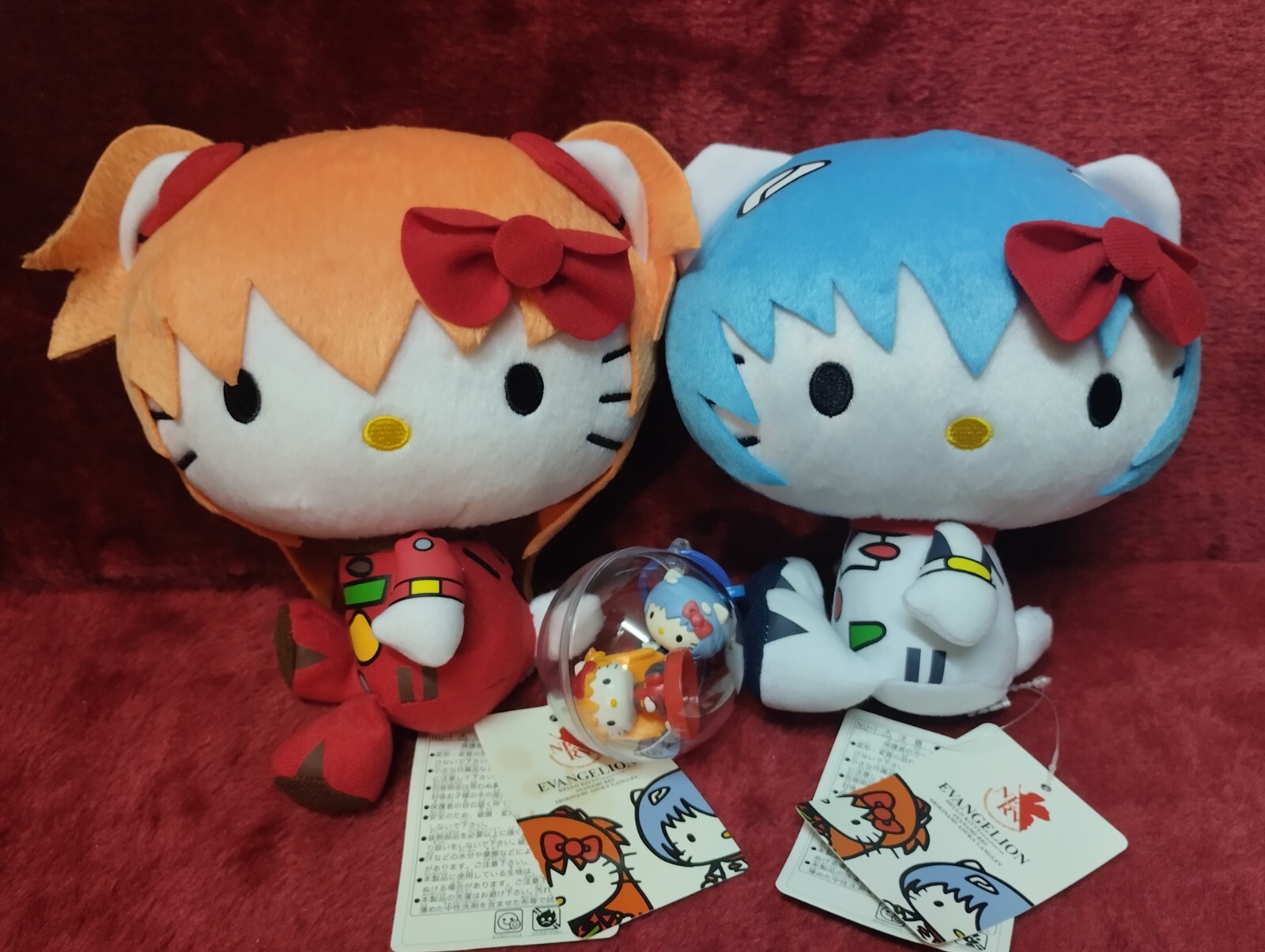 Hello Kitty x Evangelion Rei Ayanami Asuka Langley 6" Plush Toys ...