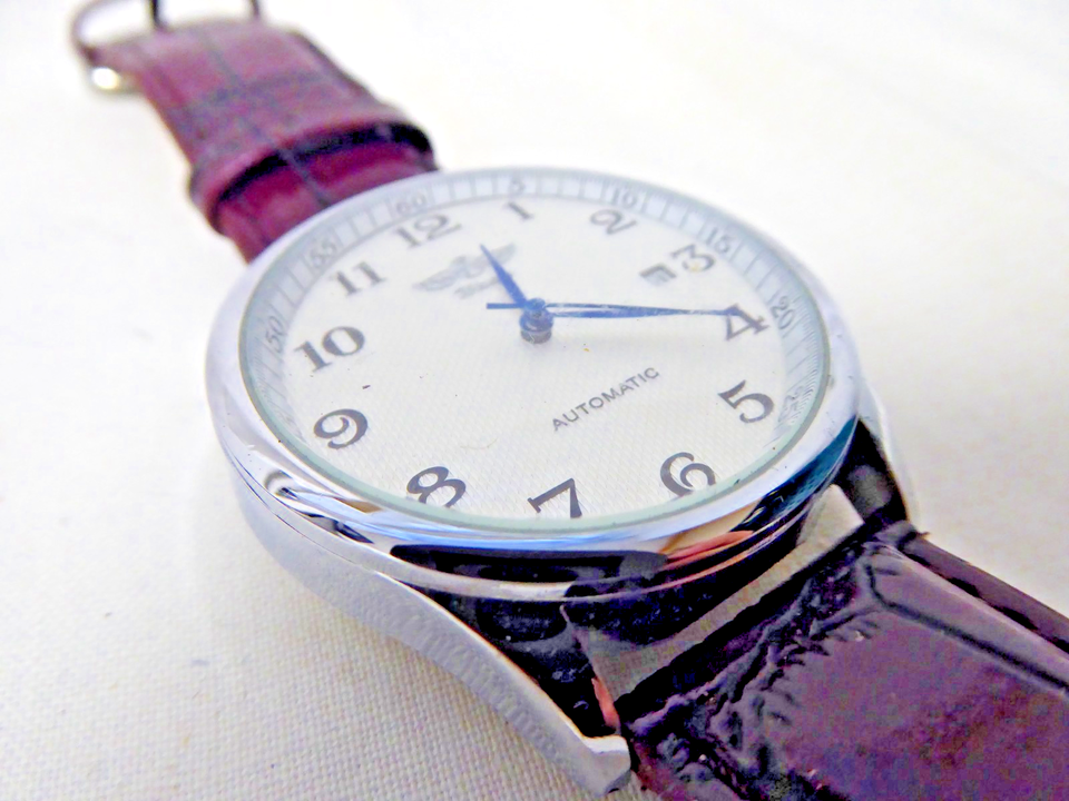 Winner Automatic A458 Wrist Watch Mechanical Classic Calendar Brown ...