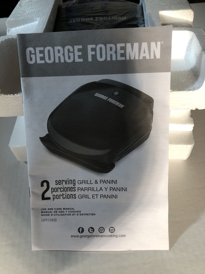 George Foreman Grill 2-Serving Grill & Panini Copper Infused Coating ...