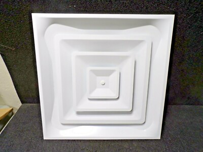 Ceiling Diffuser, 3 Cone, 12" Diffuser Duct Size, Square, 4-1/2" Depth ...