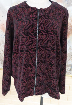EUC ELEGANT TAN JAY BLACK WITH RED SPARKLES SZ XL RHINESTONE FRONT ...