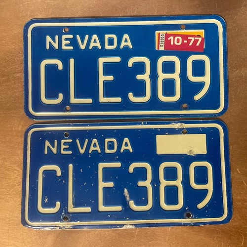 1977 Nevada License Plate Pair # CLE 389 Clark County | eBay