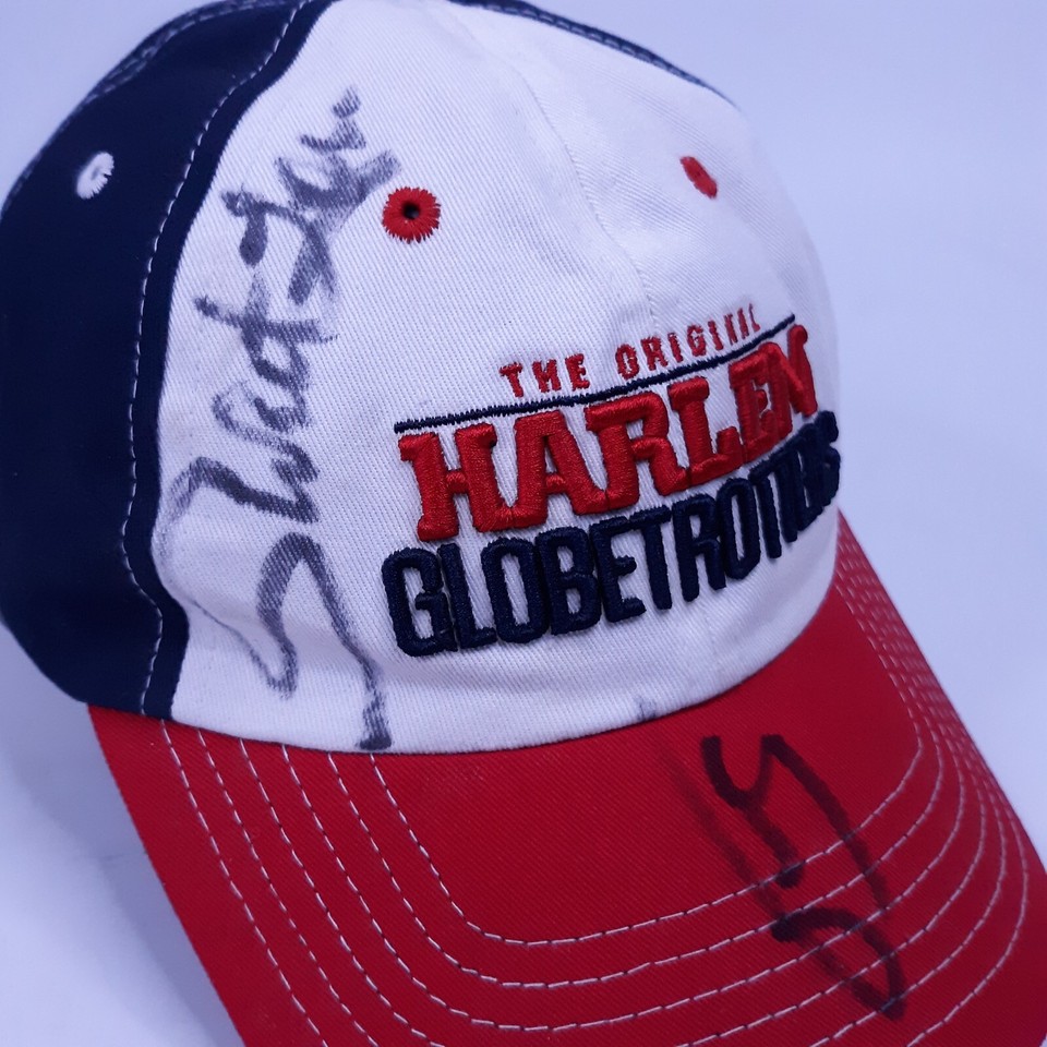 The Original Harlem Globetrotters Red White Blu Hat Autographed Sweet ...