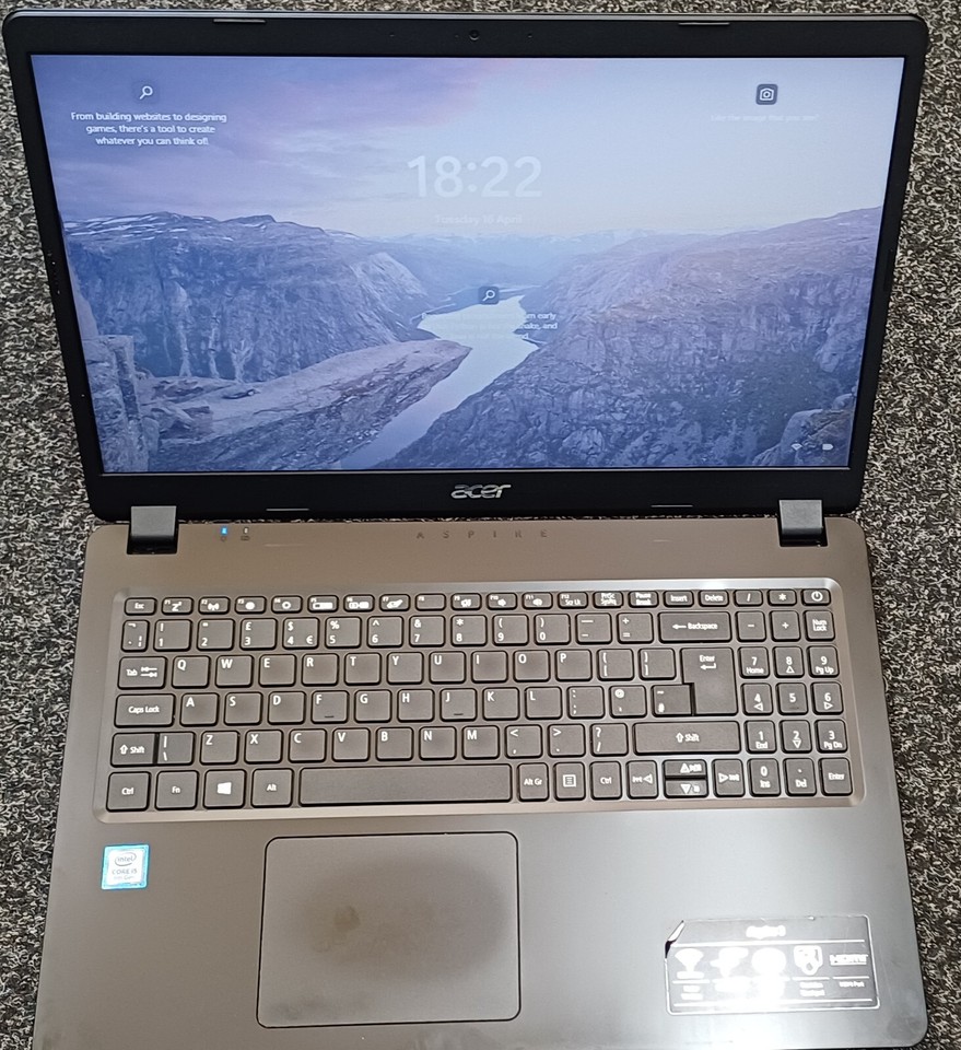 15.6INCH ACER ASPIRE 3 MODEL N19C1 CORE I5 8TH GEN 8GB 256GB SSD WIN 11 ...