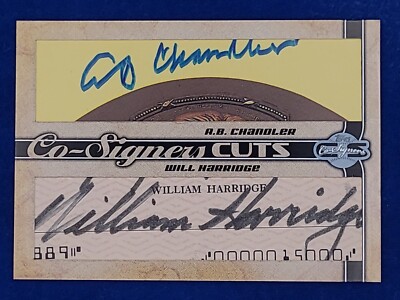 2006 Will Harridge, AB Happy Chandler 2006 Topps Autograph Card, Co ...