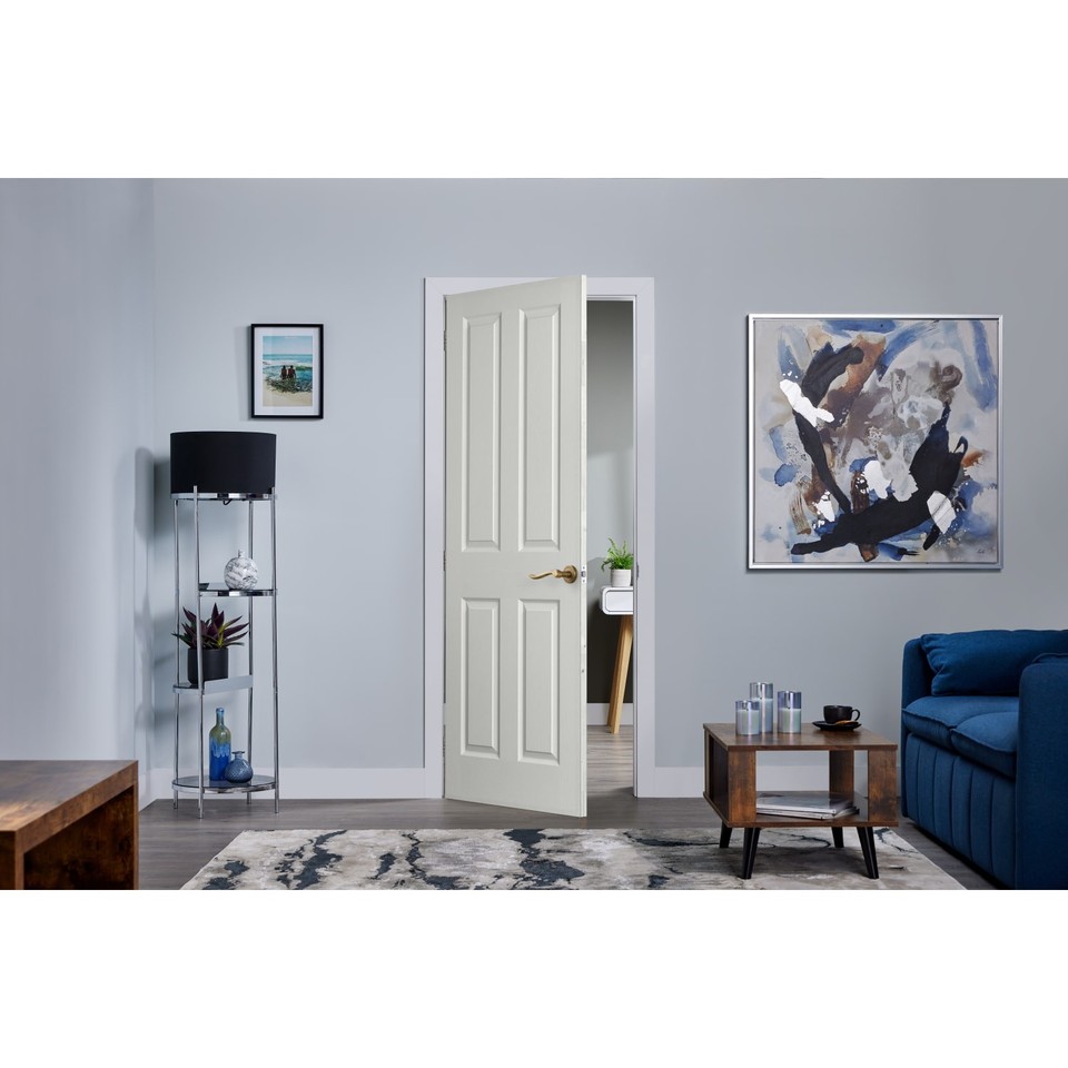 Chester White Grained 4 Panel Moulded Internal Door 1981x762mm Modern ...