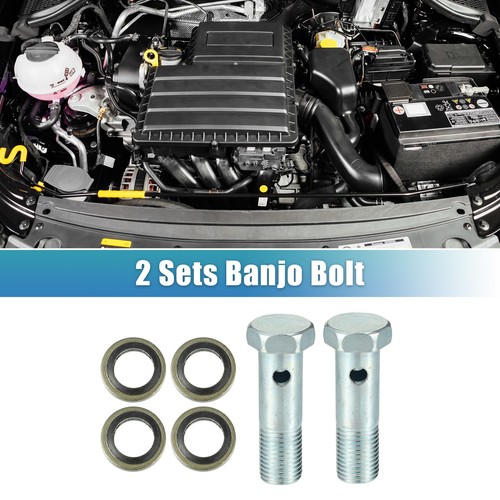 2 Set Universal Car Banjo Bolt Brake Line Fitting Adapter M14x1.5 with ...